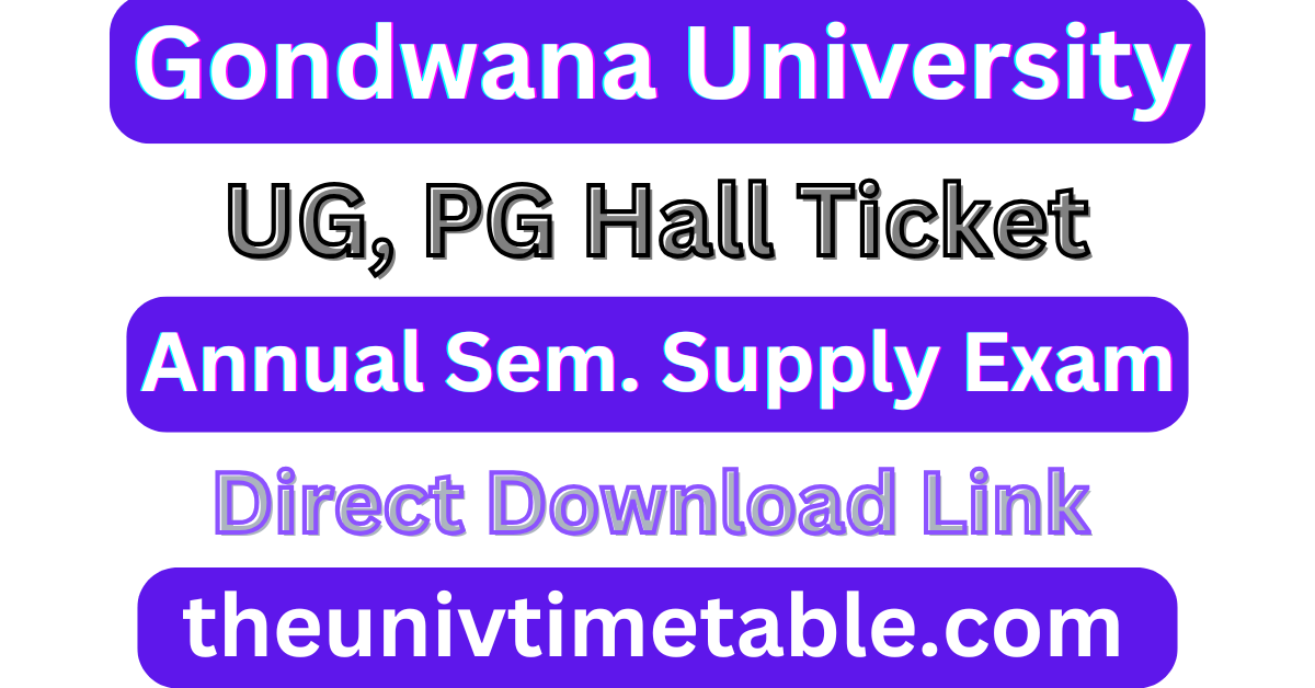 Gondwana University Hall Ticket 2024-25 Students Login Link Gondwana University Hall Ticket 2024-25 Students Login Link